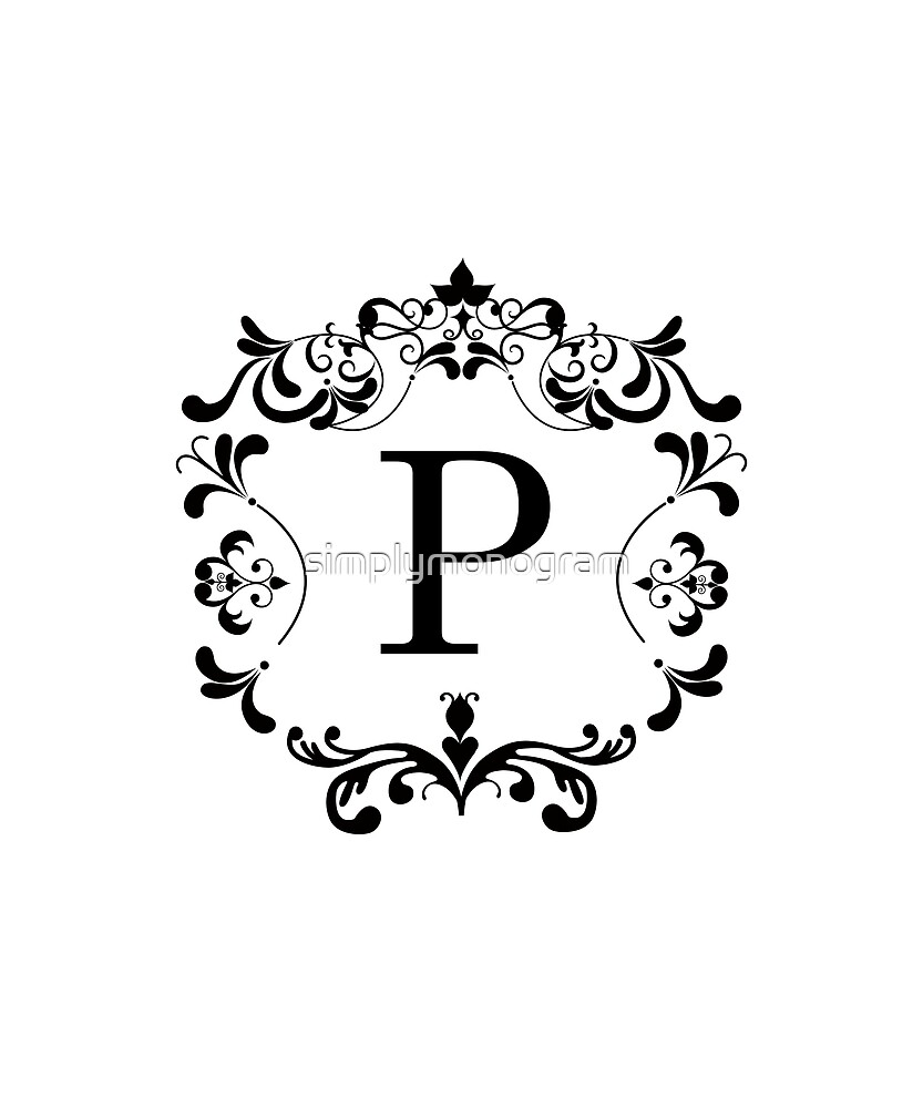 "Monogram P Retro Elegant Frame" by simplymonogram | Redbubble