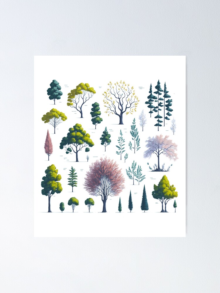 "Different types of trees" Poster by CreacionesLavin | Redbubble
