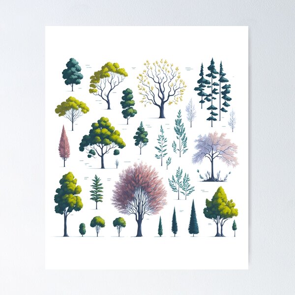 "Different types of trees" Poster by CreacionesLavin | Redbubble