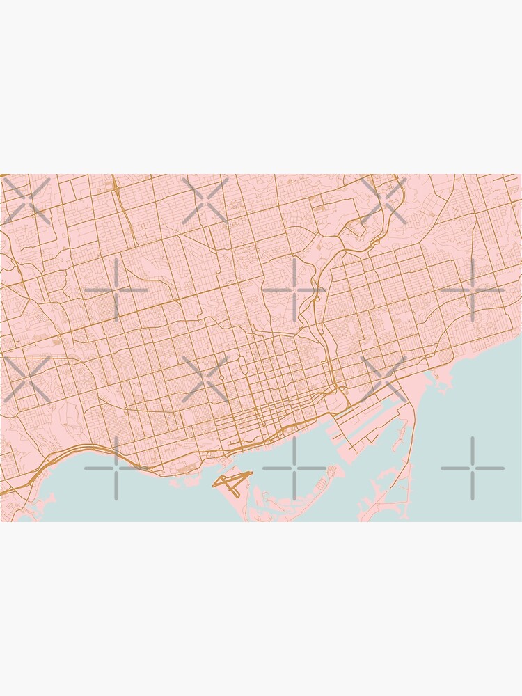 "Pink and gold Toronto map, Canada" Poster by AnnaGo | Redbubble