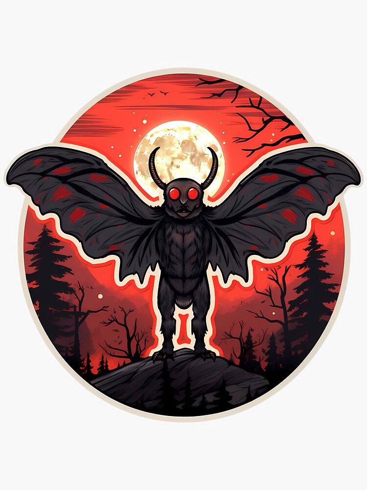 "Mothman Cryptid" Sticker for Sale by FrostedPeaks | Redbubble