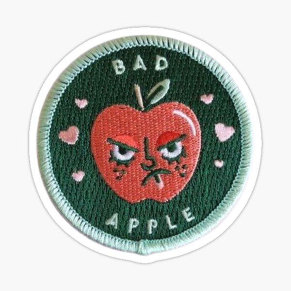 "bad apple with hearts" Sticker for Sale by indiecottage | Redbubble