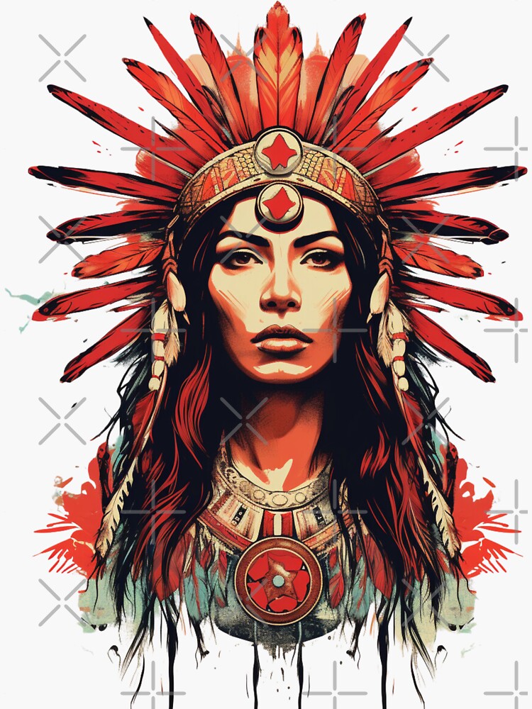 "A Beautiful Native American " Sticker for Sale by GoodOldVintage ...