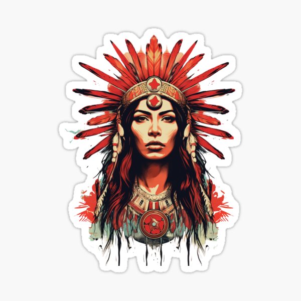 "A Beautiful Native American " Sticker for Sale by GoodOldVintage ...