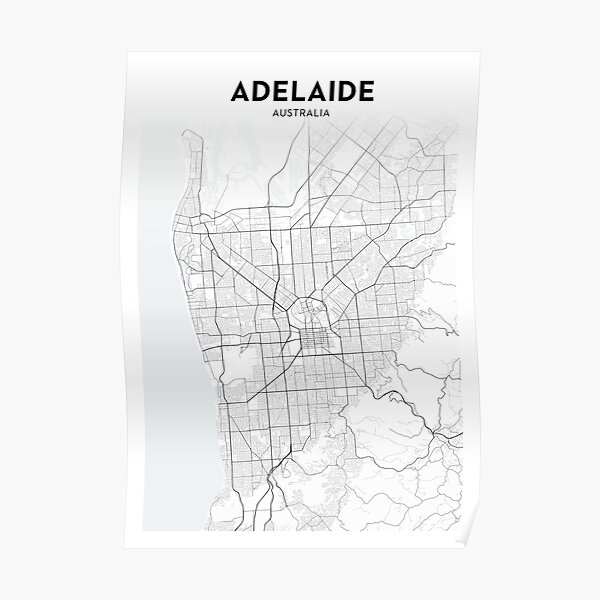 "Adelaide City Map" Poster for Sale by OrtaMaps | Redbubble
