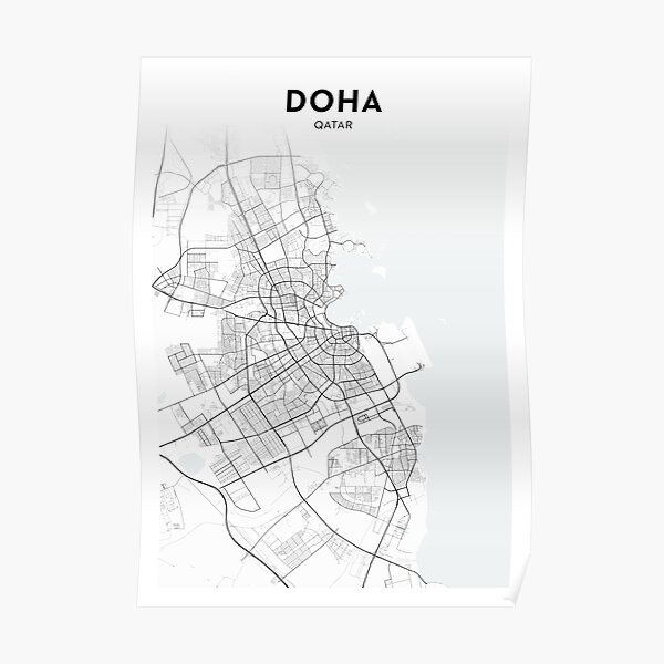 "Doha City Map" Poster for Sale by OrtaMaps | Redbubble