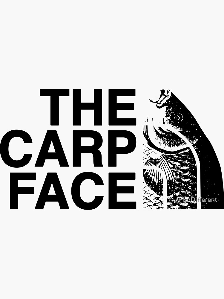 "The Carp Face - Black" Sticker for Sale by FishDifferent | Redbubble