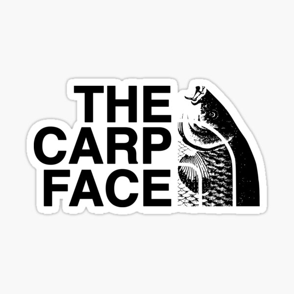 "The Carp Face - Black" Sticker for Sale by FishDifferent | Redbubble