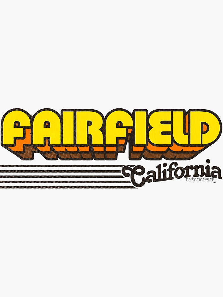 "Fairfield, California | Retro Stripes" Sticker for Sale by retroready ...