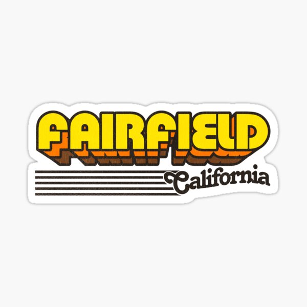 "Fairfield, California | Retro Stripes" Sticker for Sale by retroready ...
