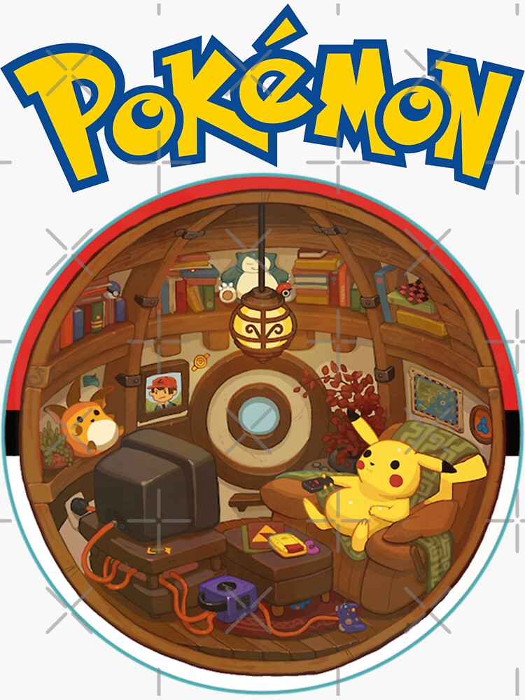 "Pikachu-Chillin Inside A-Pokeball" Sticker for Sale by wewens | Redbubble