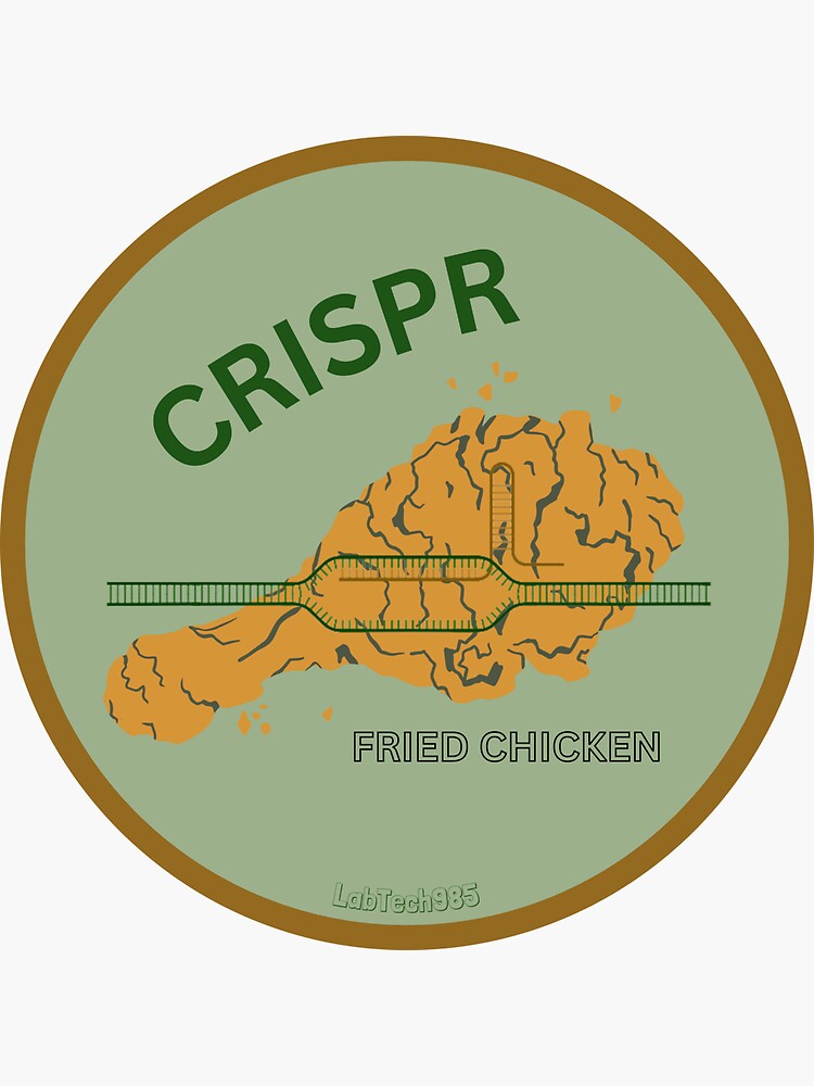 "CRISPR fried chicken" Sticker for Sale by LabTech985 | Redbubble