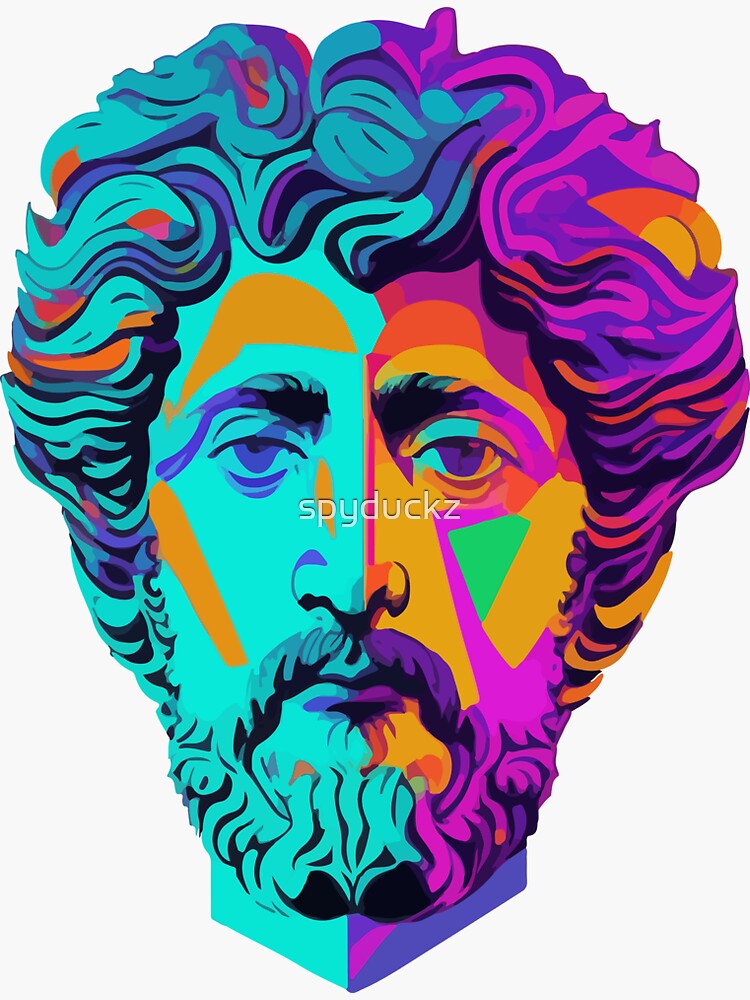 "Marcus Aurelius The Stoicism Philosopher" Sticker for Sale by spyduckz ...