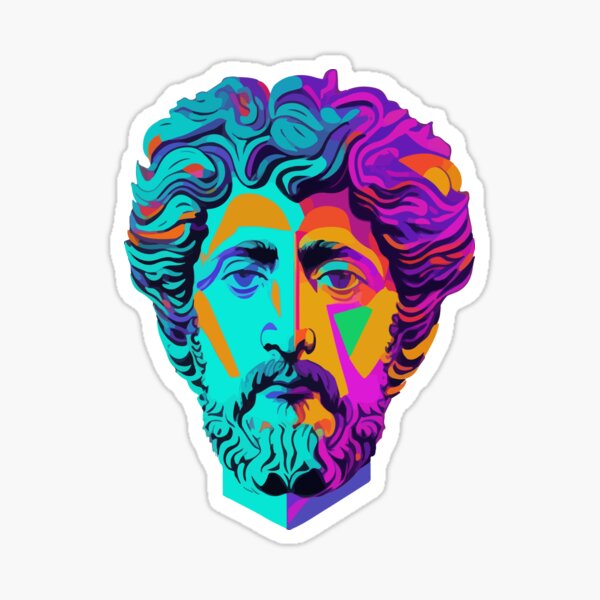 "Marcus Aurelius The Stoicism Philosopher" Sticker for Sale by spyduckz ...