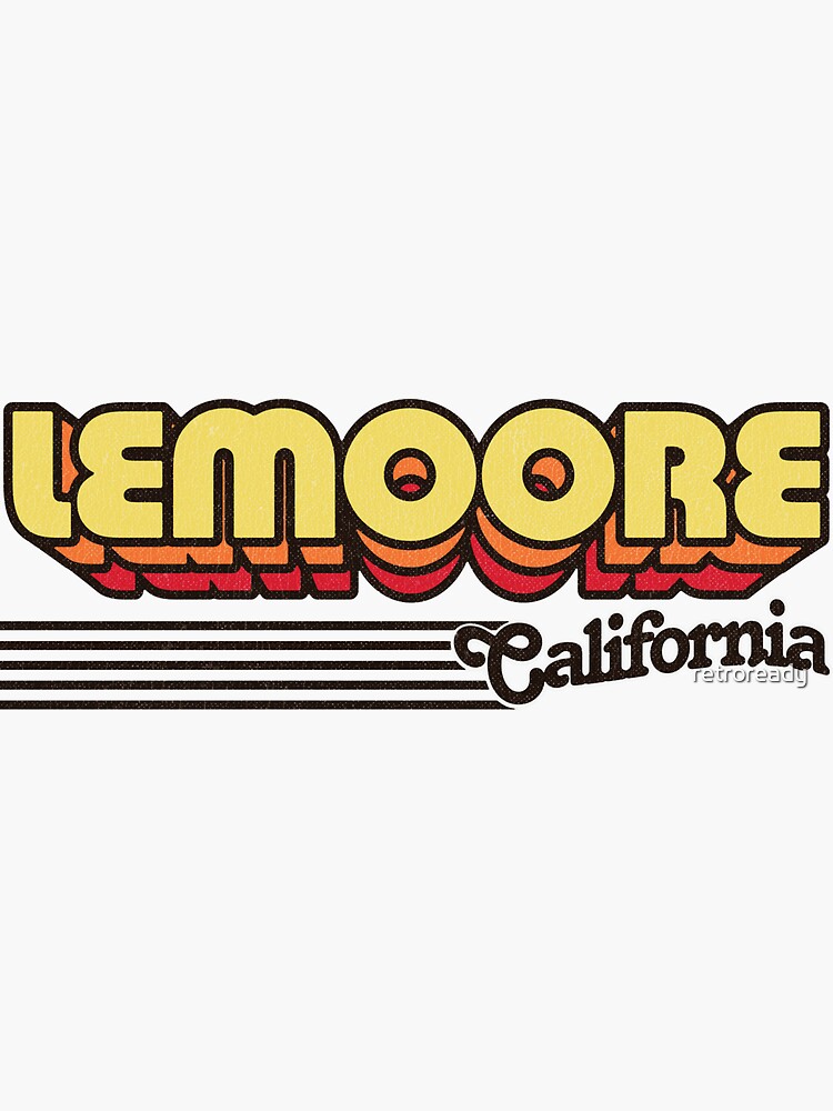 "Lemoore, California | Retro Stripes" Sticker for Sale by retroready ...