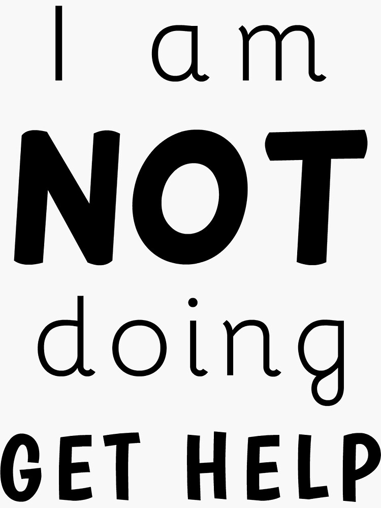 "Get Help!" Sticker for Sale by Evies-Art | Redbubble