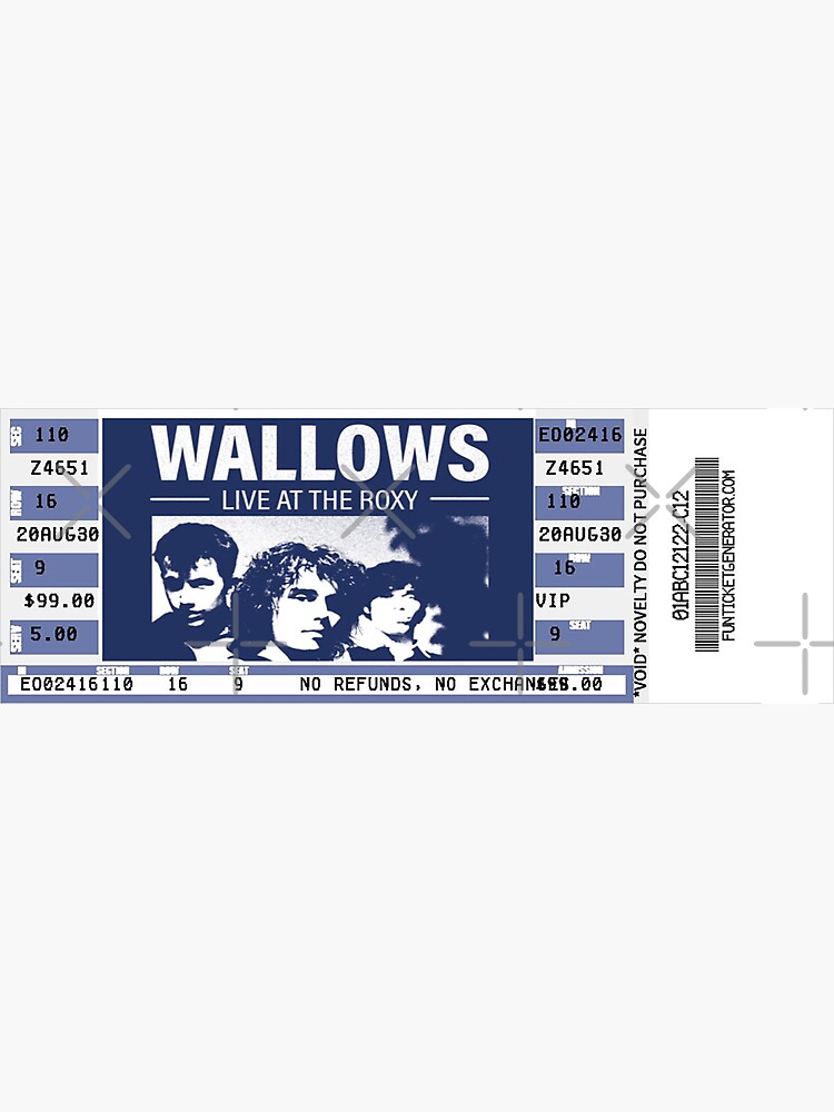 "Wallows Live At The Roxy Blue Concert Ticket!" Sticker for Sale by ...