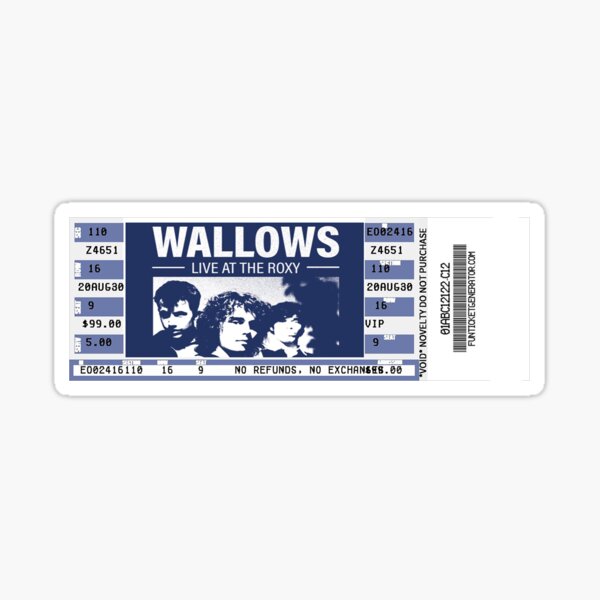 "Wallows Live At The Roxy Blue Concert Ticket!" Sticker for Sale by ...