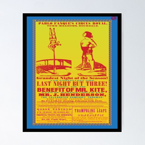 "pablo fanque's circus royal town meadows rochdale" Poster for Sale by ...