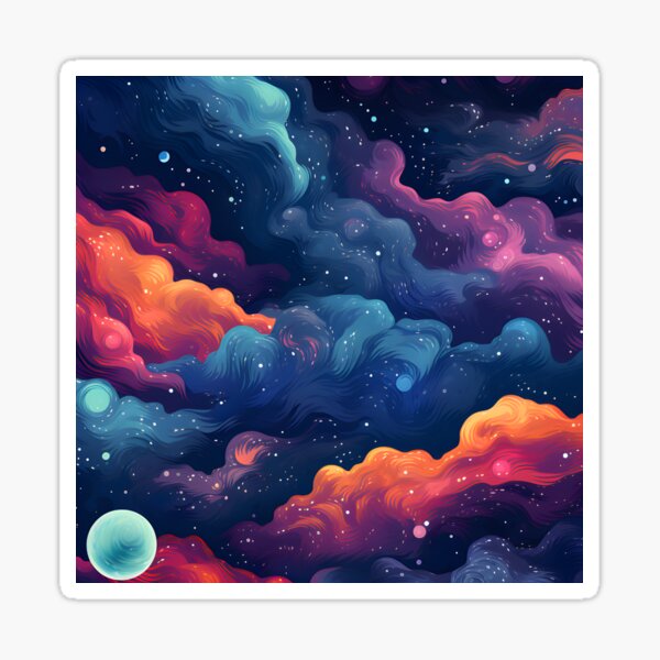 "Cosmic patterns: Planet on cloud formation" Sticker for Sale by ...