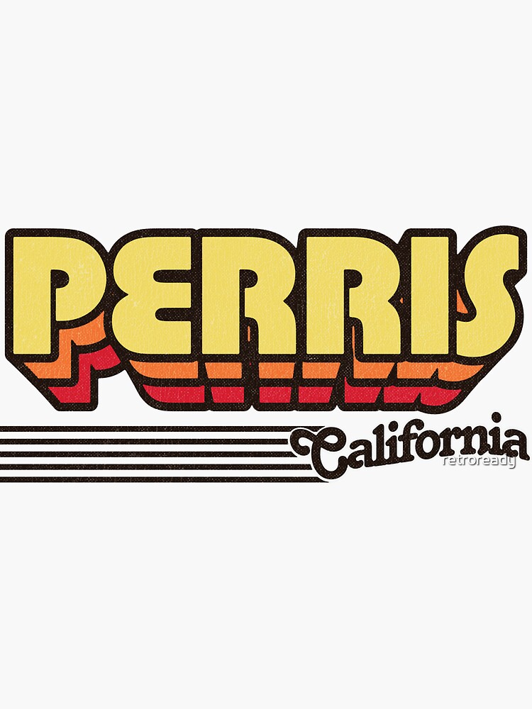 "Perris, California | Retro Stripes" Sticker for Sale by retroready ...