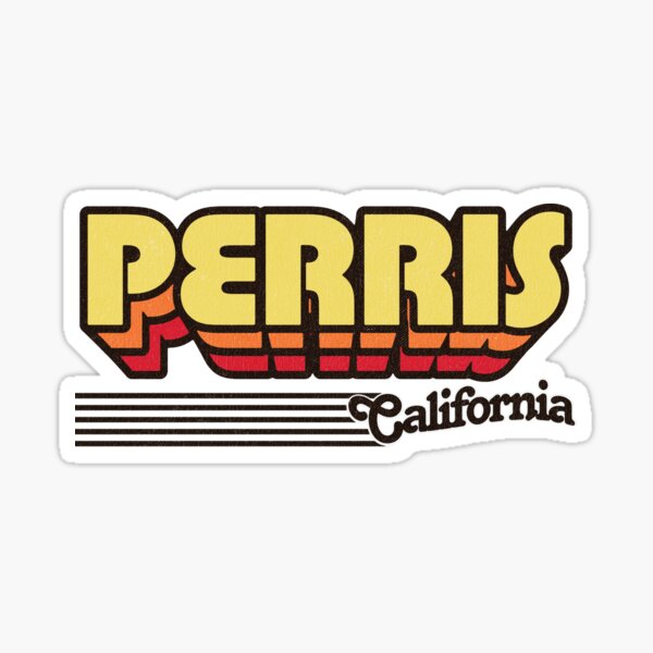 "Perris, California | Retro Stripes" Sticker for Sale by retroready ...