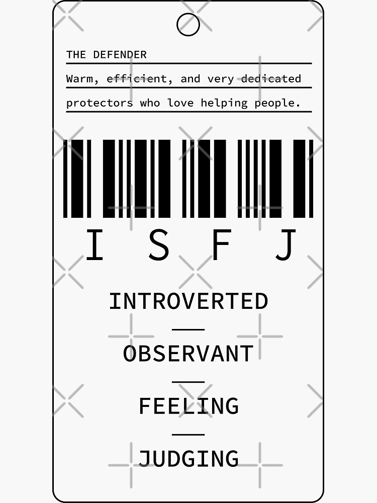"ISFJ - The Defender - Introverted Observant Feeling Judging" Sticker ...