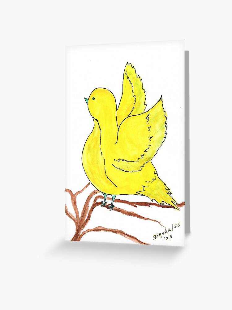 "YELLOW DOVE" Greeting Card for Sale by Art-by-Ahyoka | Redbubble