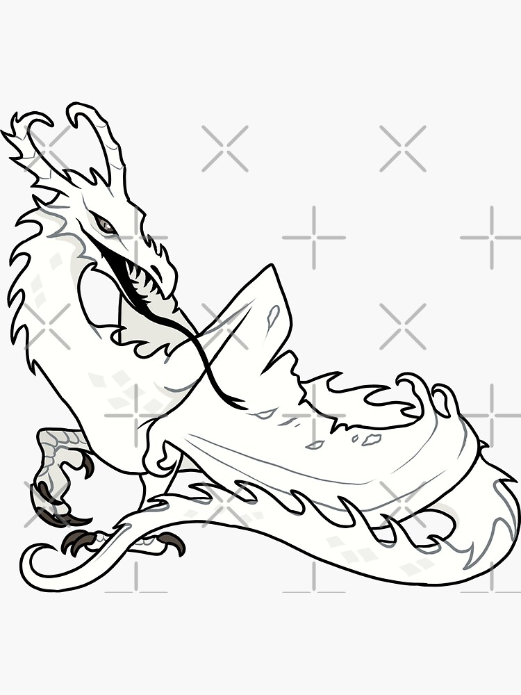 "White Dragon Avoryx" Sticker for Sale by Fishtrouts | Redbubble