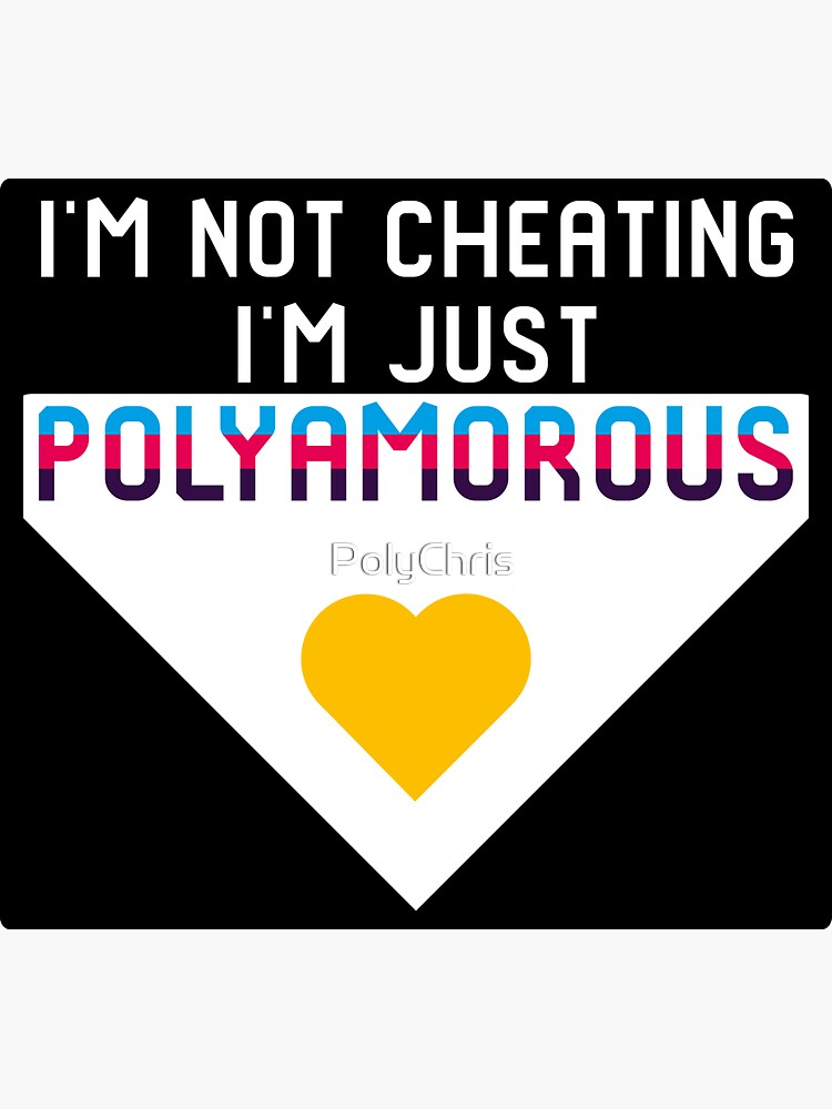 "Heart Love Polyamory Pride Flag I‘m not cheating I‘m just polyamorous" Sticker for Sale by ...