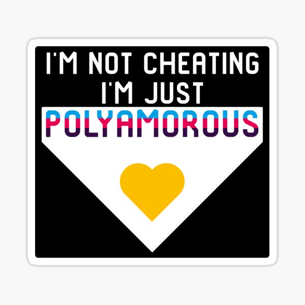 "Heart Love Polyamory Pride Flag I‘m not cheating I‘m just polyamorous ...