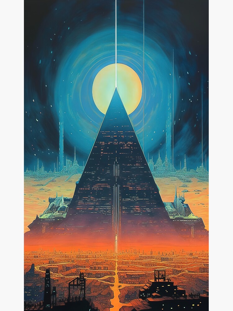 "Illuminated Secrets: Captivating Pyramid Art Print with Radiant Light ...