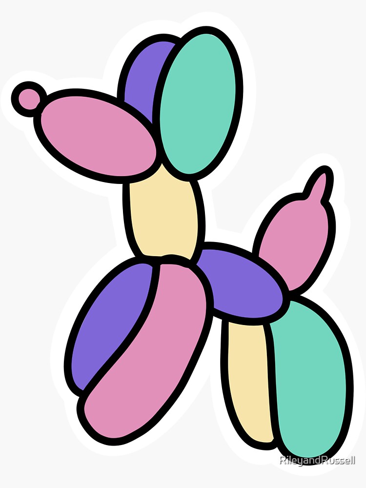 "Pastel Balloon Dog " Sticker for Sale by RileyandRussell | Redbubble