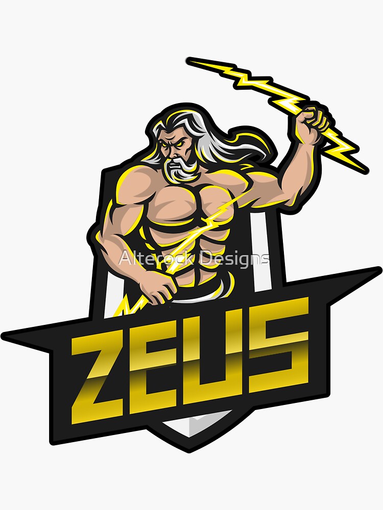 "Zeus Lightning bolt Greek Myths" Sticker for Sale by Alterock Designs ...
