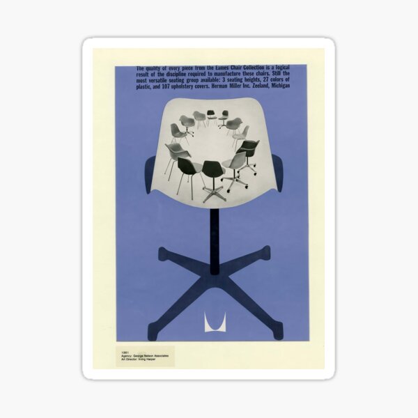 " MID CENTURY 1950'S HERMAN MILLER CLASSIC DESIGN POSTER WITH ICONIC ...