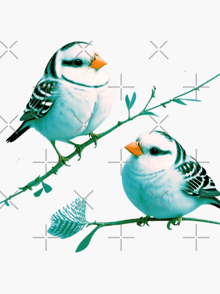 "Zebra Finches" Sticker for Sale by ImaginVibes | Redbubble