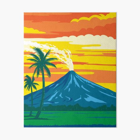 "Mayon Volcano Natural Park in Bicol Region Luzon Philippines WPA Art ...
