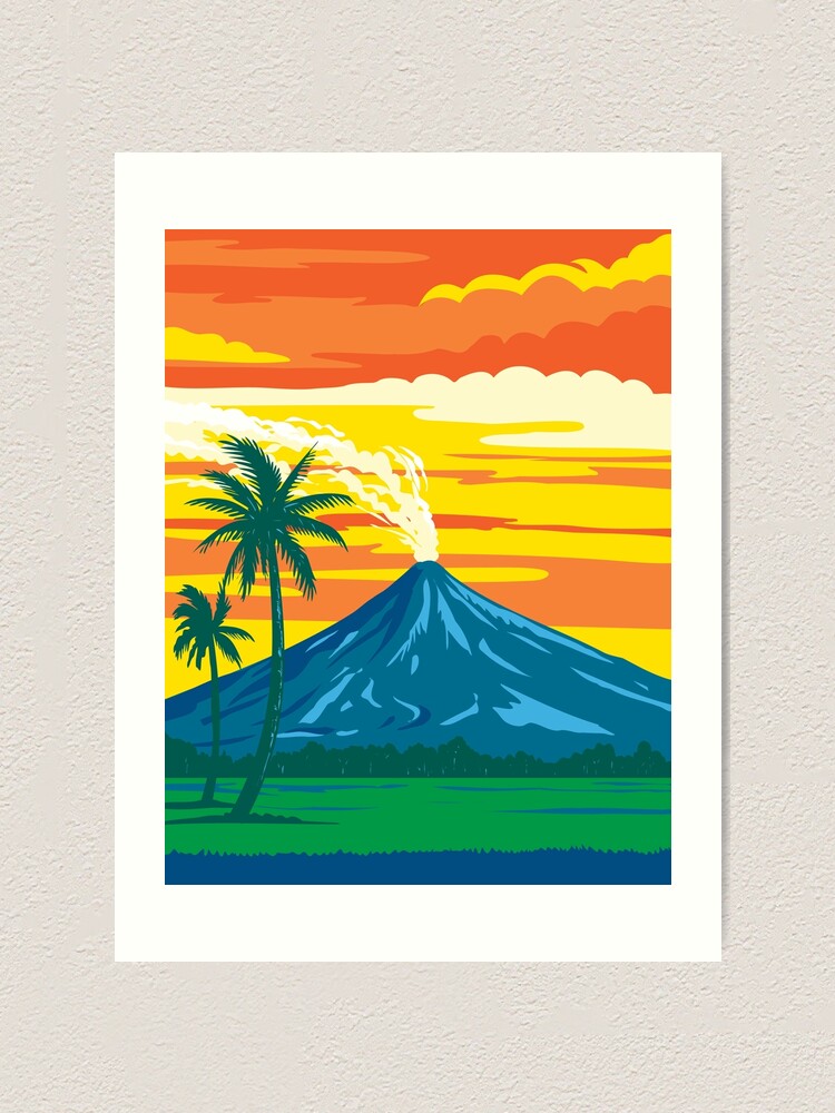 "Mayon Volcano Natural Park in Bicol Region Luzon Philippines WPA Art ...