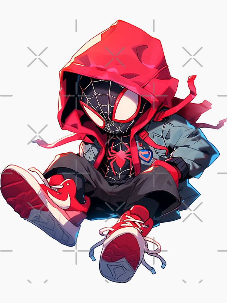 Pegatina for Sale con la obra «Spiderverse Miles Morales Chibi» de ...