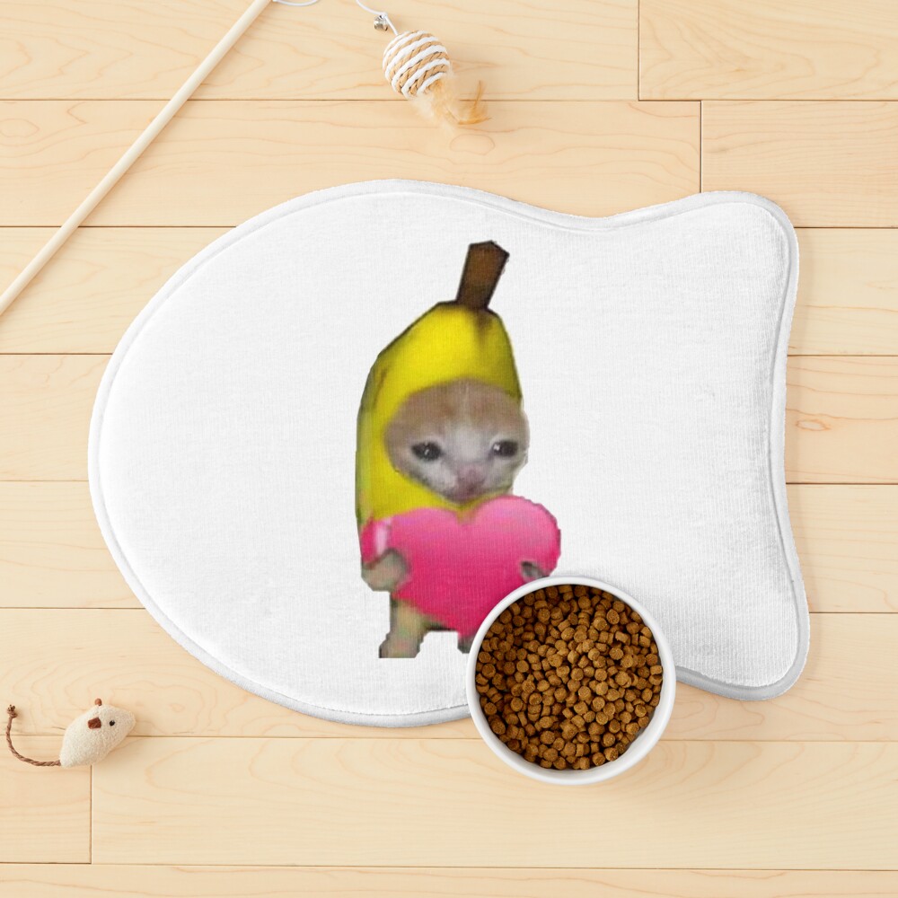 "crying banana cat with heart" Sticker for Sale by AlinaGil | Redbubble