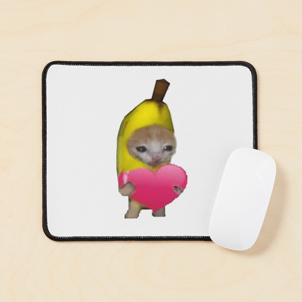 "crying banana cat with heart" Sticker for Sale by AlinaGil | Redbubble
