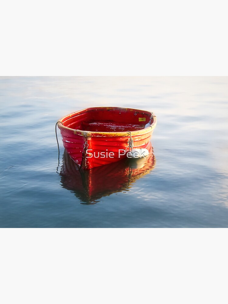 "Little Red Skiff" Sticker for Sale by Siska | Redbubble