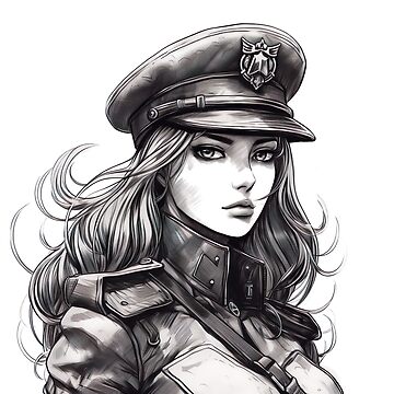 "Female Soldier Lieutenant: Powerful and Determined Portrait" Art Print ...