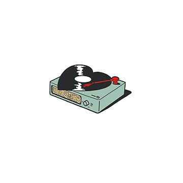 "Heart record player vinyl" Sticker for Sale by Sunfuncc | Redbubble