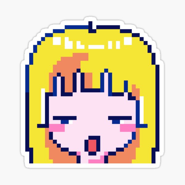 "Disgusted Face Anime Girl Pixel Art Emoji Sticker" Sticker for Sale by ...