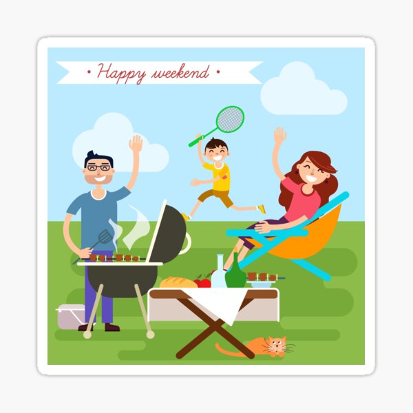 "Family Weekend. Happy Family. Barbecue Party. Family Picnic. Family on ...