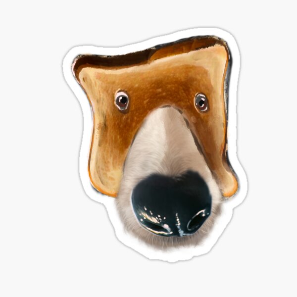 "Dog wearing bread (inBread dog)" Sticker for Sale by Catdogfatness ...