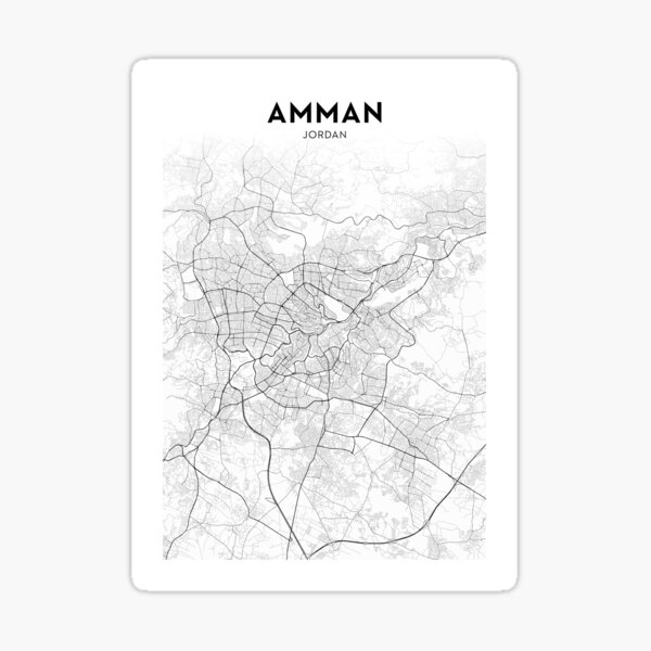 "Amman City Map" Sticker for Sale by OrtaMaps | Redbubble