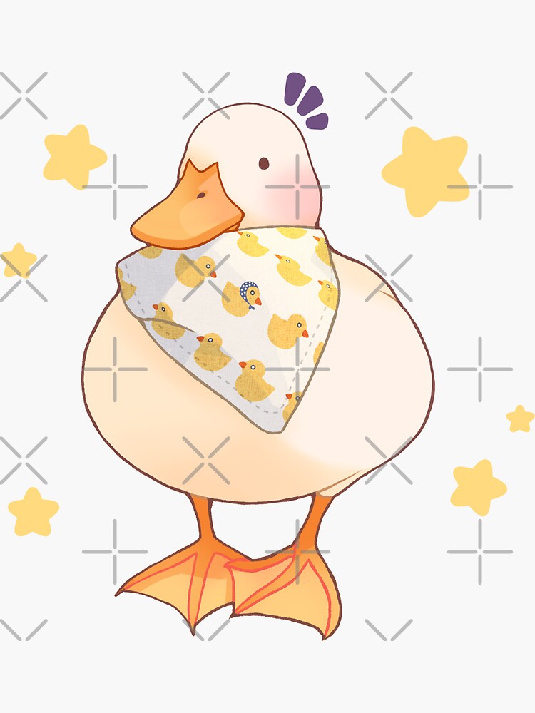 "duck with scarf" Sticker by CuteBlueArt | Redbubble