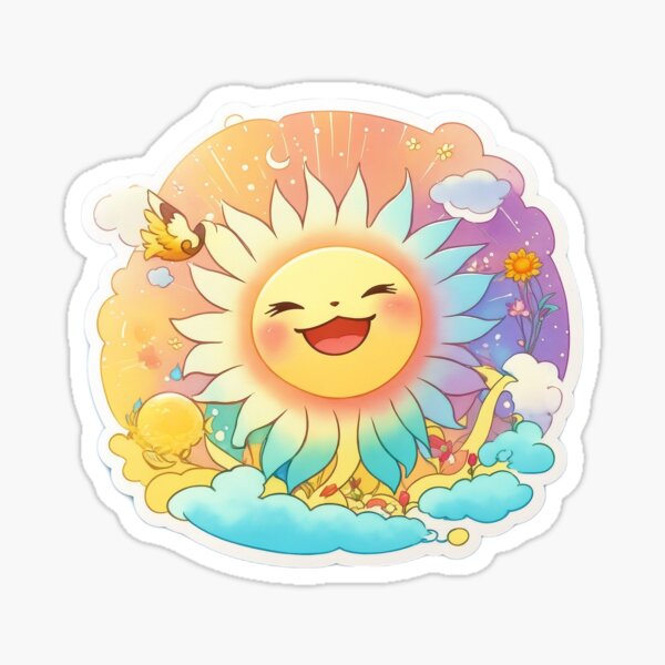 "Cute And Happy Sunshine Art" Sticker for Sale by Rae-SunshineArt ...